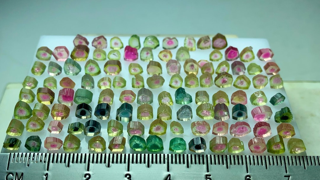 50.30 Ct Well Polished Watermelon Tourmaline Slices From Afghanistan - Etsy