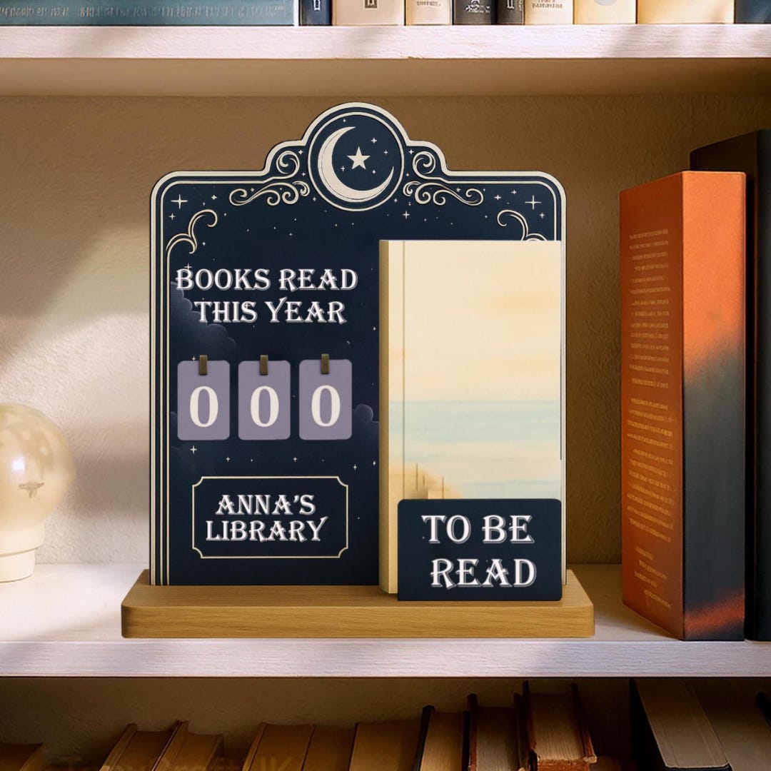 Personalized Celestial Moon & Stars Books Read This Year Tracker ...