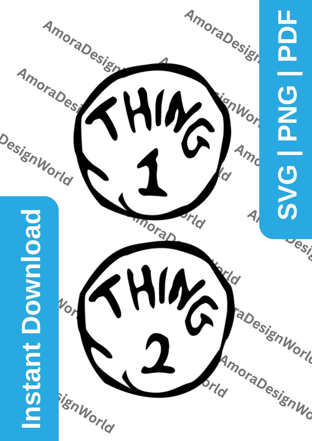 Thing 1 2 3 4 SVG PNG PDF Bundle Dr Seuss Svg Cat in the Hat Svg ...