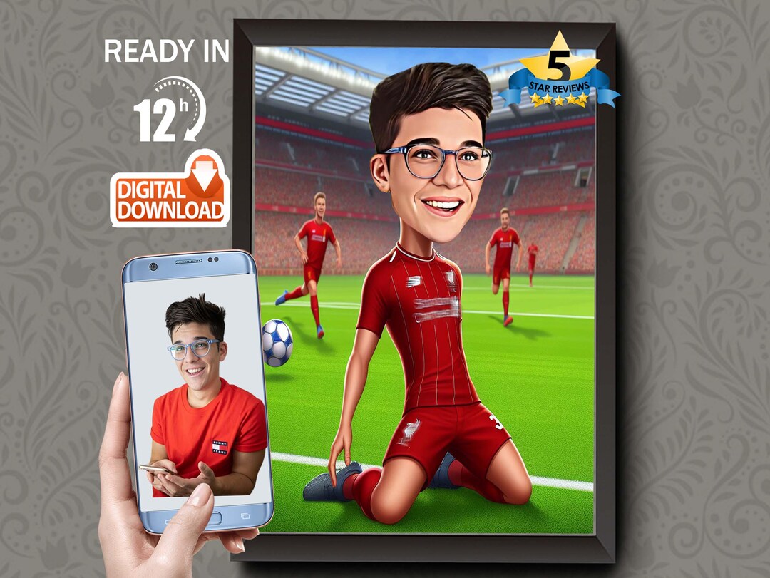 Liverpool Fc Soccer Player Cartoon Portrait, Soccer Caricature Soccer ...