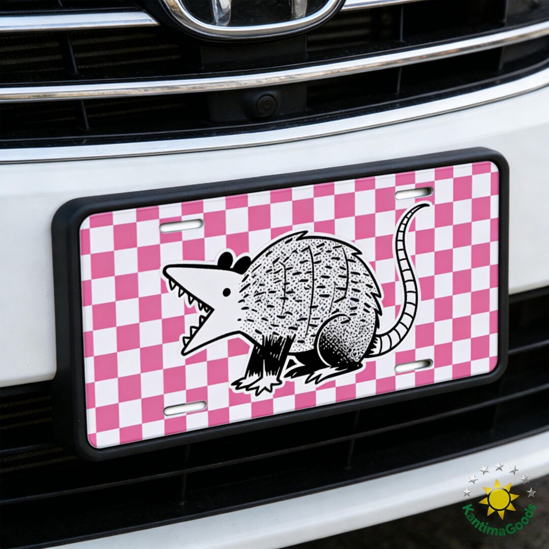 License Plate,screaming Opossum,custom Car Plate Tag,funny Possum Car ...