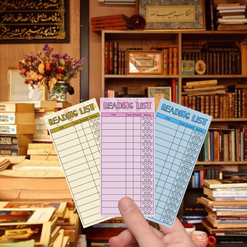 Reading Tracker Bookmark Set, Reading Log Bookmark, Book List Tracker ...