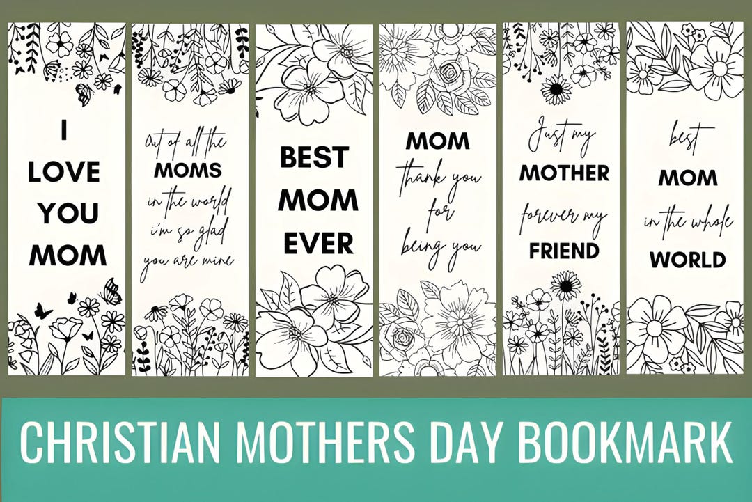 Christian Mother's Day Coloring Bookmarks: Bible Verse SVG PNG (digital ...