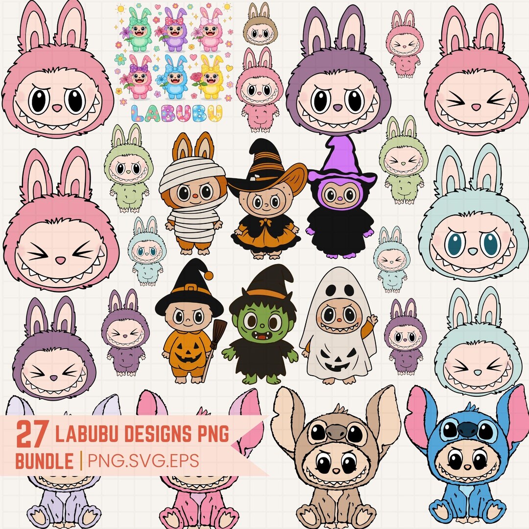 27 Labubu PNG Bundle | Cute Kawaii Labubu Clipart Transparent ...