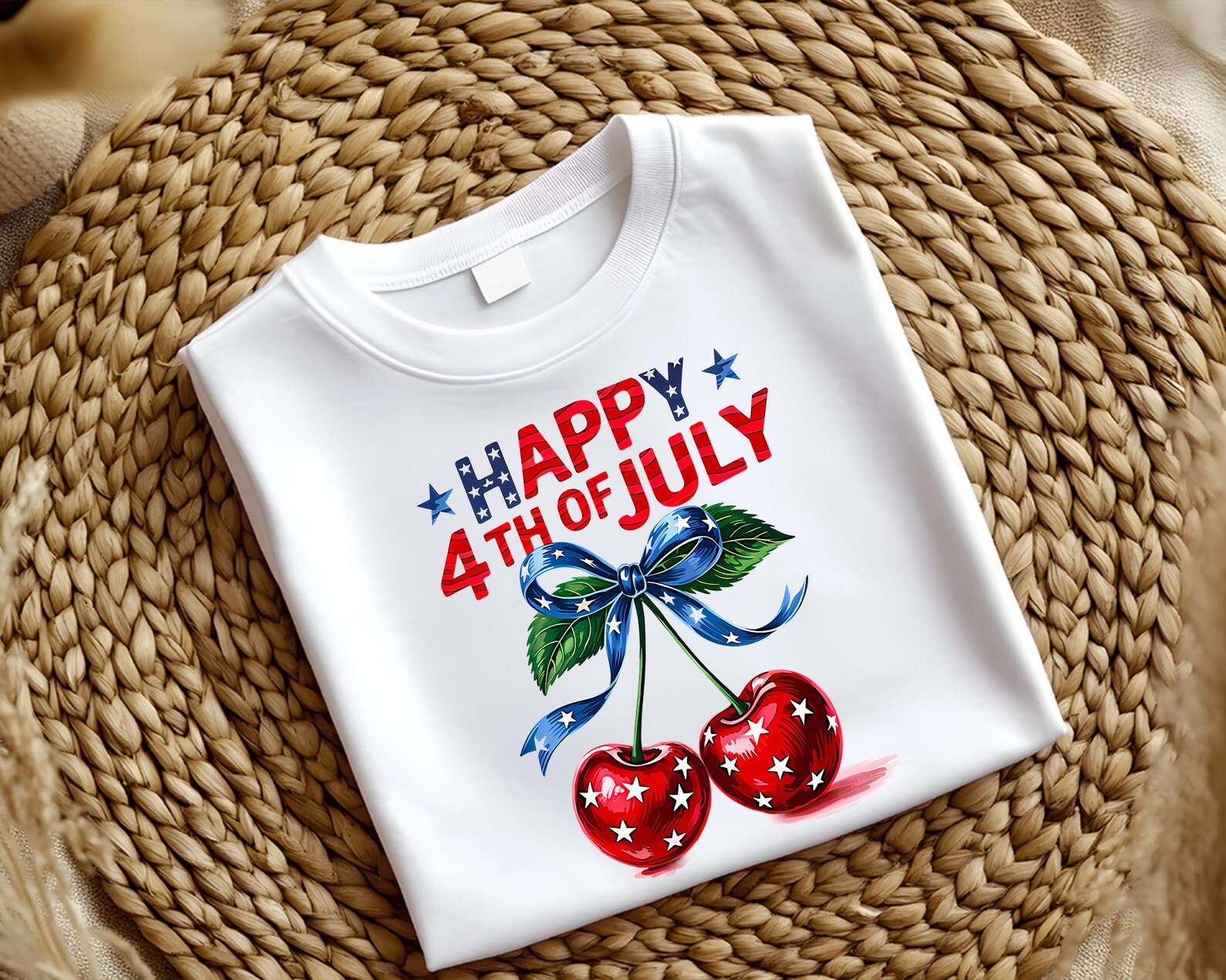 4th of July Coquette Cherries PNG | Patriotic Cherry Clipart | Cherry ...