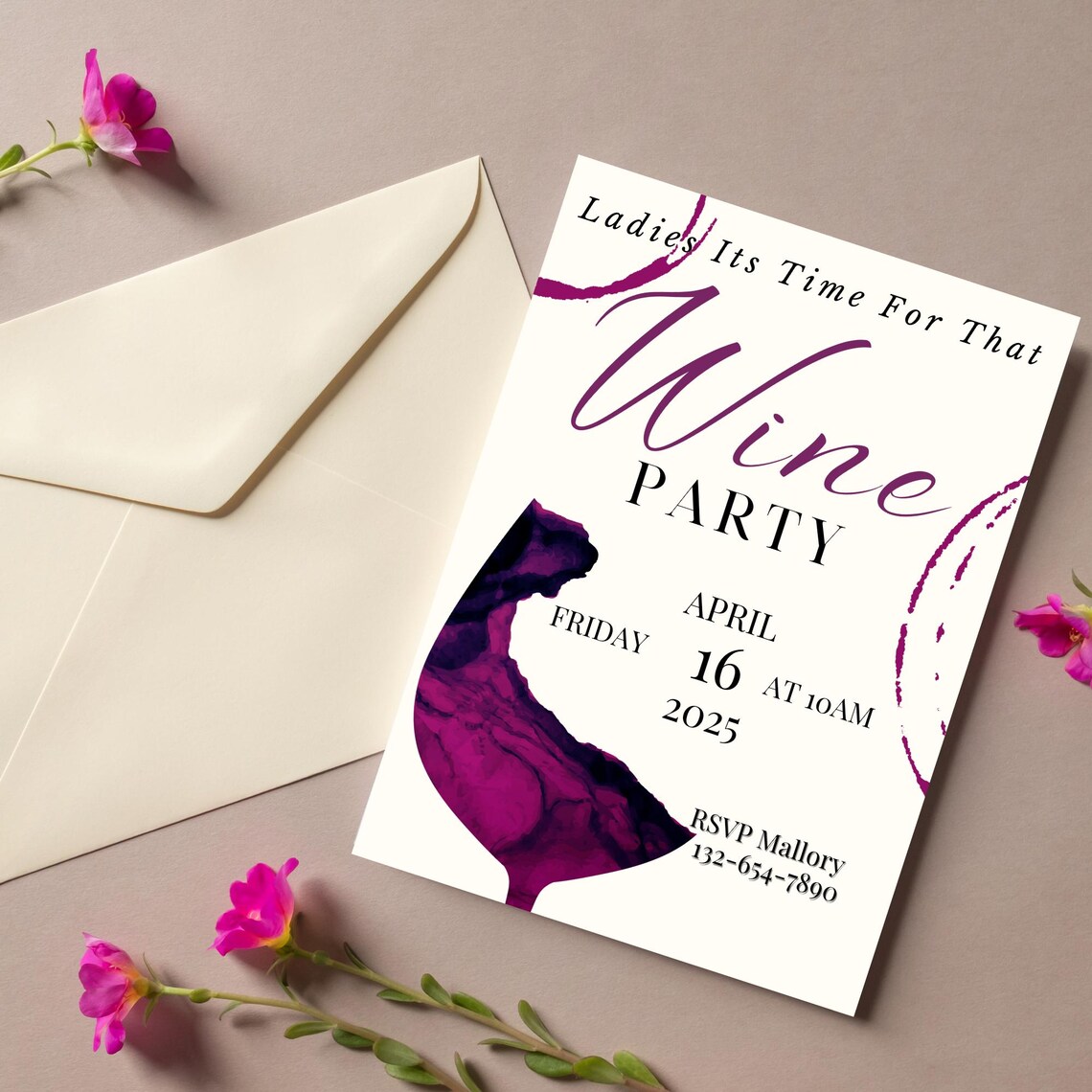 Custom Wine Party Invitation - Elegant Wine Tasting Invite ...