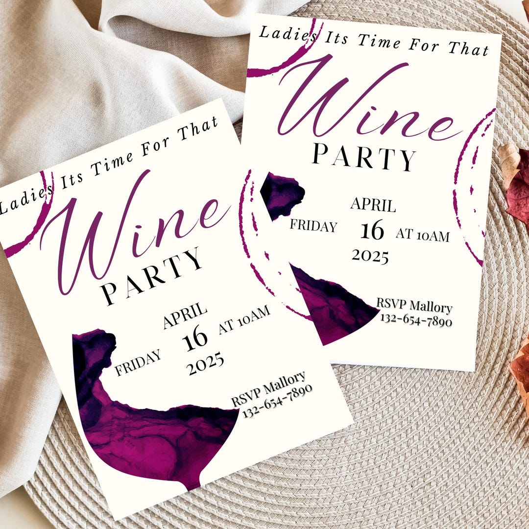 Custom Wine Party Invitation - Elegant Wine Tasting Invite ...