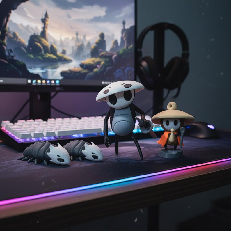 3D Silk Hollow Knight Figurine Collectible Set – Sherma , Quirrel ,bell ...