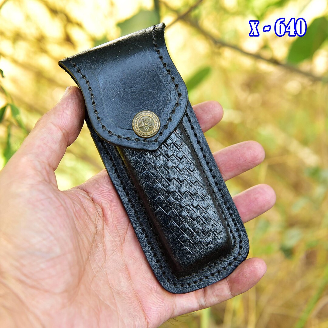 5" Vintage Dark Brown Black Sheath for Buck 110 Pocket Folding Knife ...