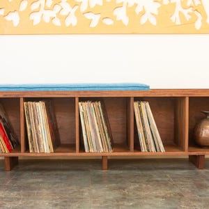 HIFI Vinyl LP Storage Bench With Mid Century Modern Stylings - Etsy