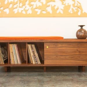 HIFI Vinyl Storage Bench With Sliding Doors - Etsy