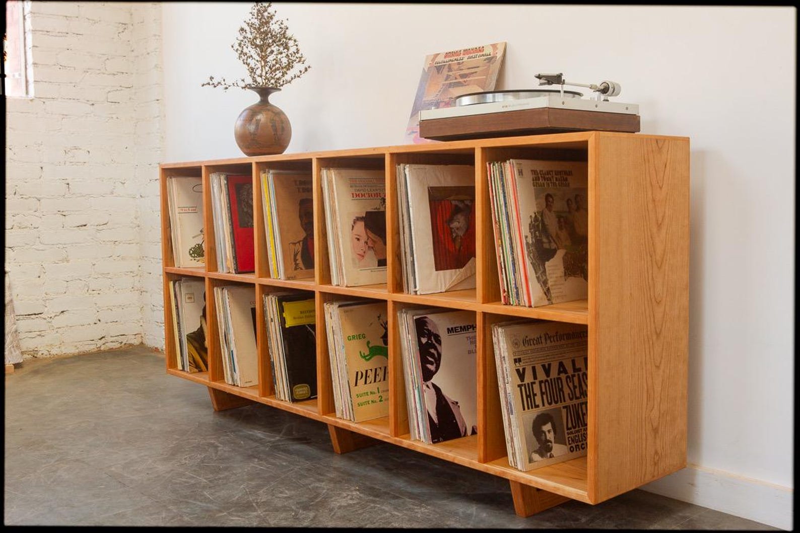 Hifi Double Decker Vinyl Storage Unit With Mid Century Modern Stylings ...
