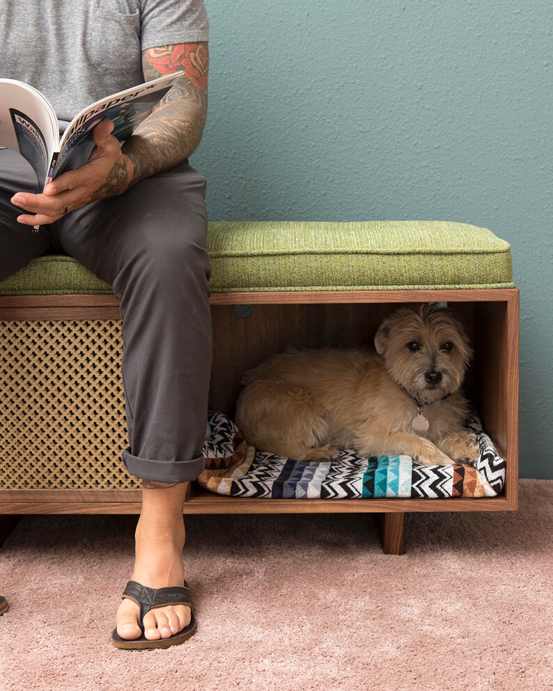 Mid Century Modern Inspired Dog Kennel and Bench | Etsy