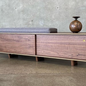 The Lo-fi Vinyl Storage Bench With Sliding Doors - Etsy