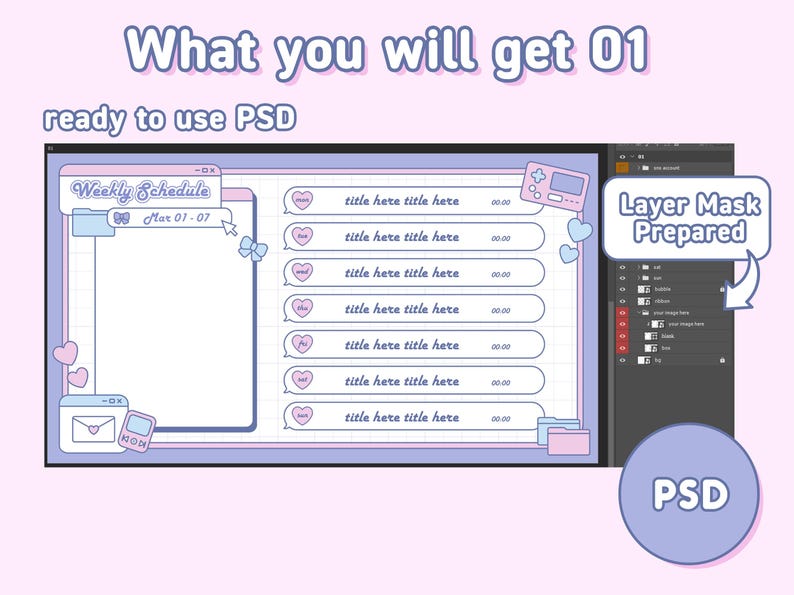 Stream Weekly Schedule | Twitch, Vtuber | Cute Pastel Color Windows - Etsy