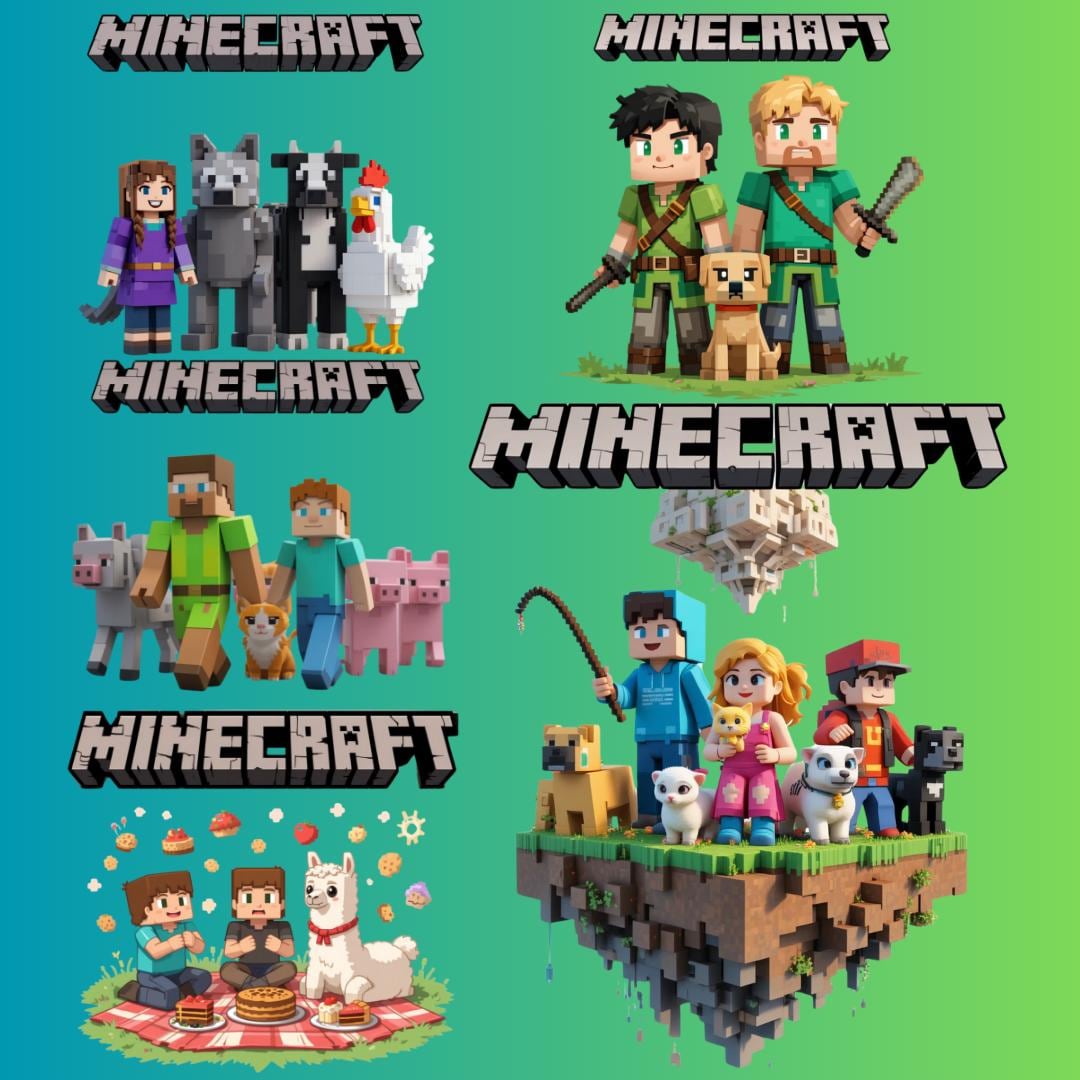 Mine PNG Clipart Bundle | Pixel Gamer Characters & Mining Art | Kids ...