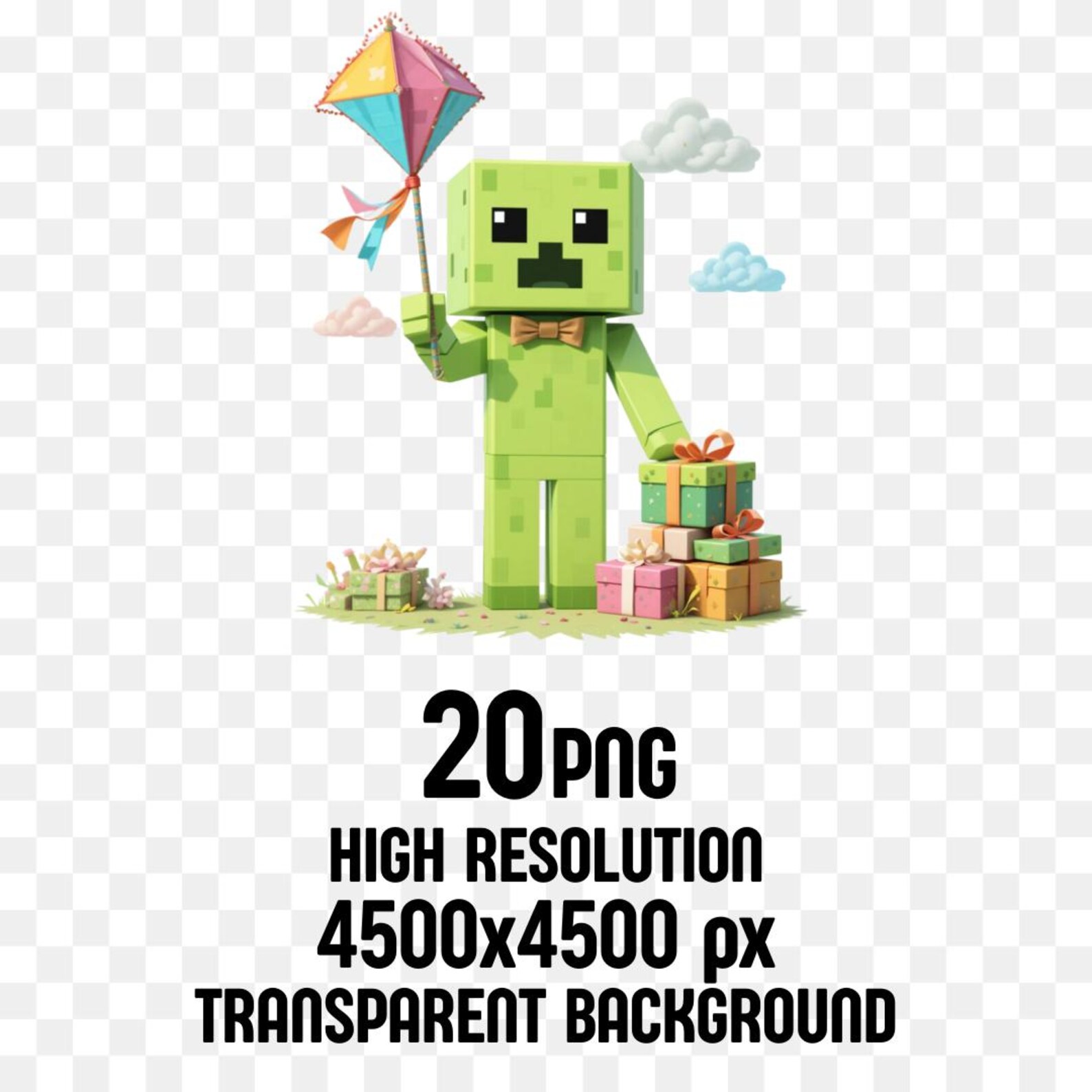 Mine Cute PNG Bundle | Seasonal Clipart | Gamer Birthday Digital ...