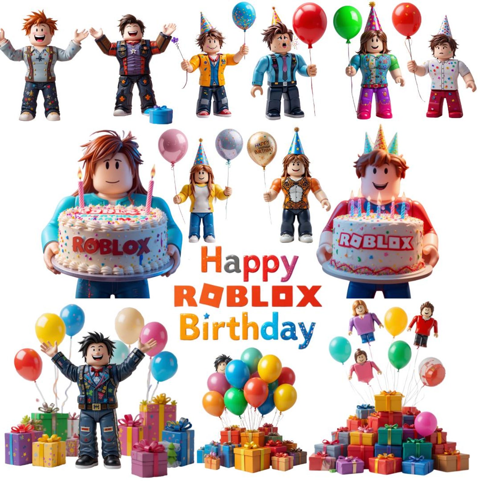 54 Roblox Birthday PNG | High-resolution 4500x4500 | Digital Download ...