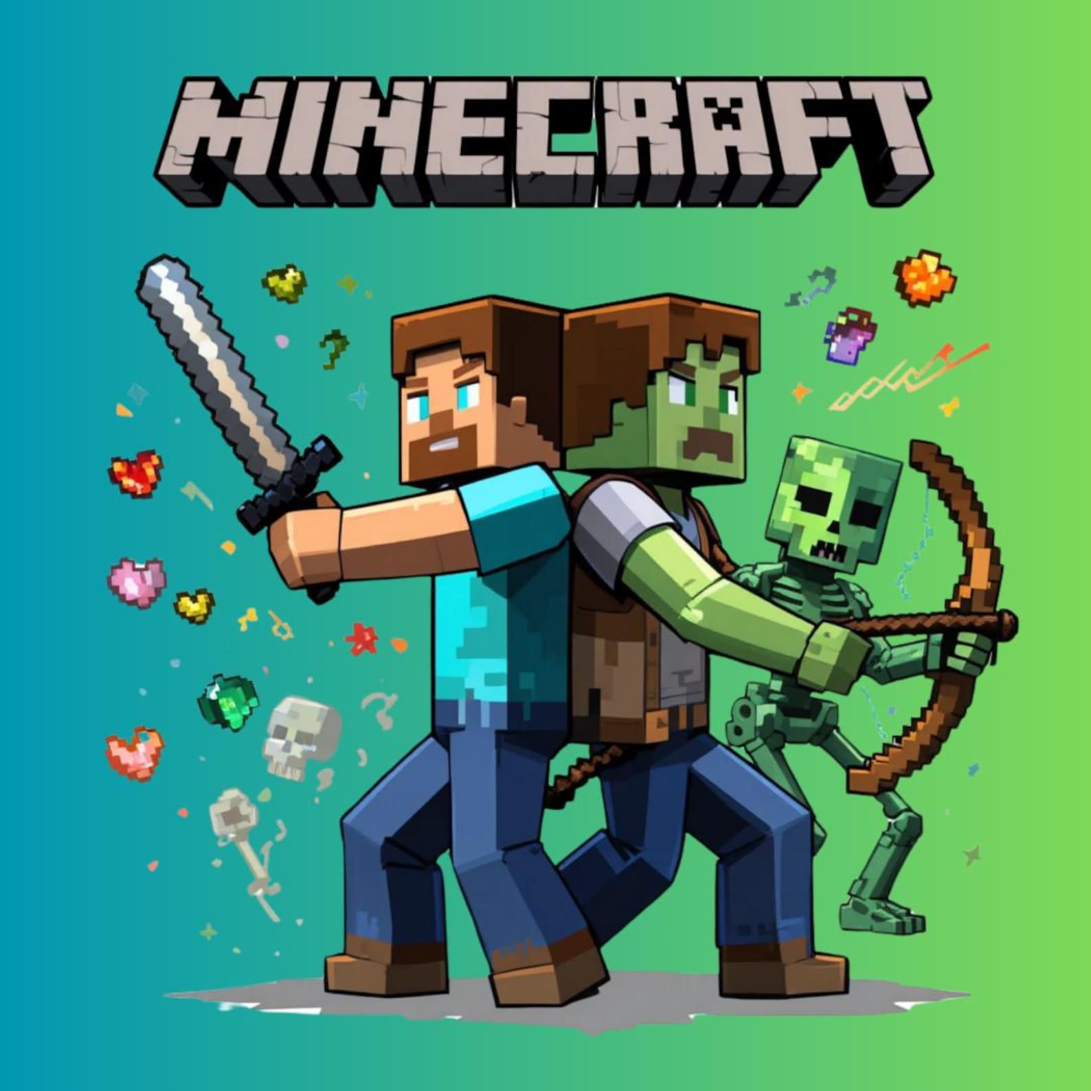 Mine PNG Clipart Bundle | Pixel Gamer Characters & Mining Art | Kids ...