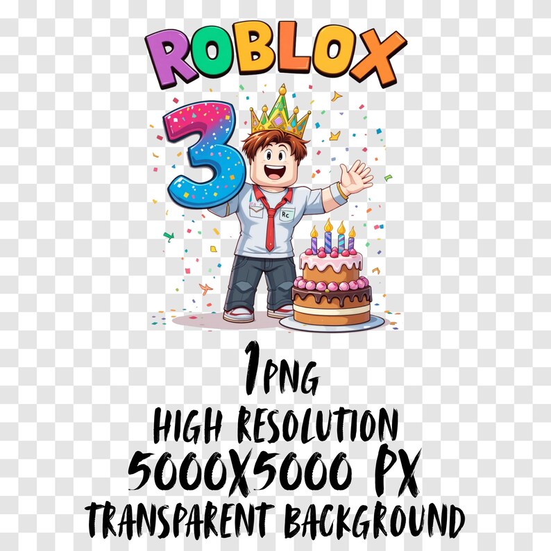Roblox 3rd Birthday PNG | High Resolution | Transparent Background ...