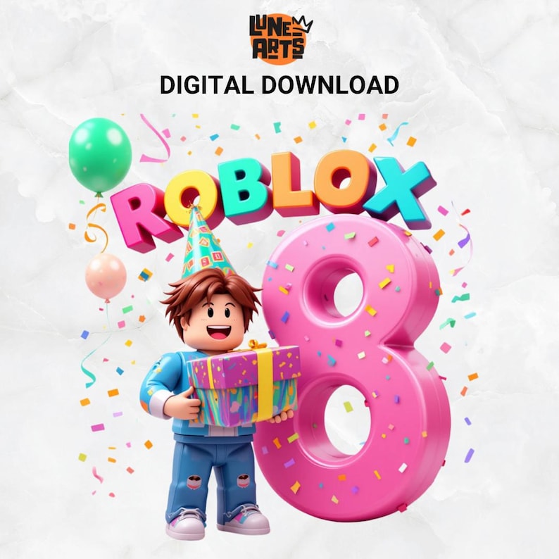 Roblox 8th Birthday PNG | Boy Character Clipart | High-resolution ...