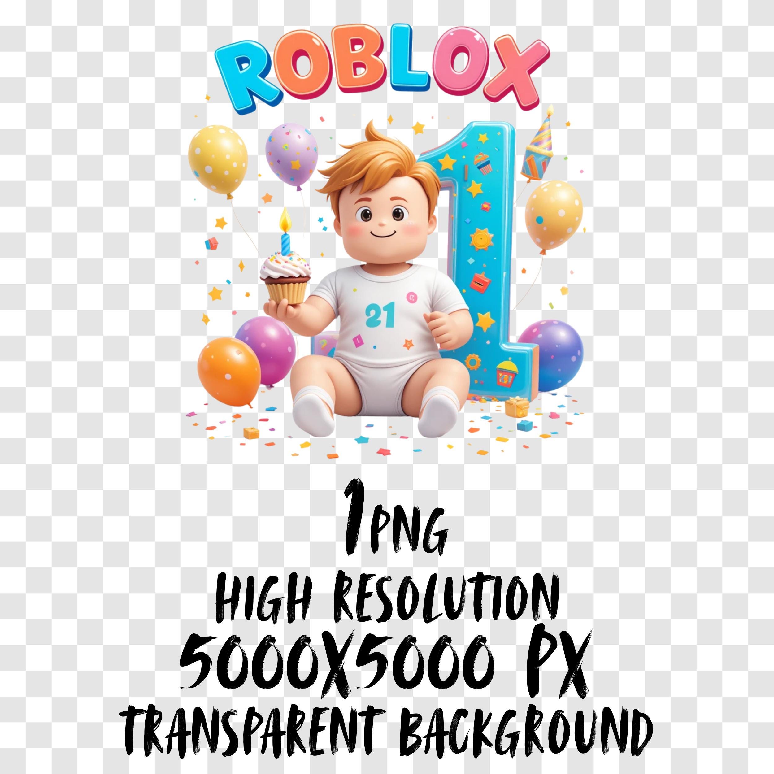 Roblox 1st Birthday PNG | Baby Boy Roblox Theme | High Resolution ...