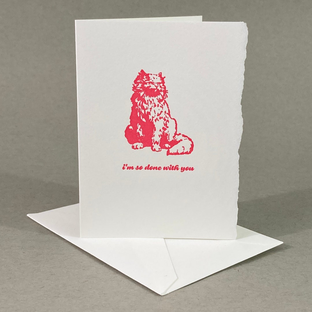 I'm so Done With You | Funny Cat Card | Cat Lovers Card | Rude Mean ...