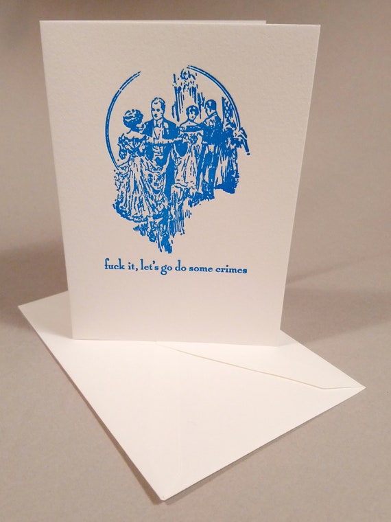 Fuck It Let's Go Do Some Crimes funny wedding card | Etsy