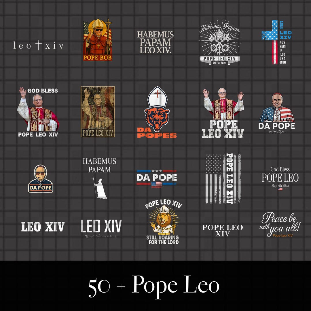 50+ Pope Leo XIV Digital Designs Bundle, Catholic Themed PNG Files for ...
