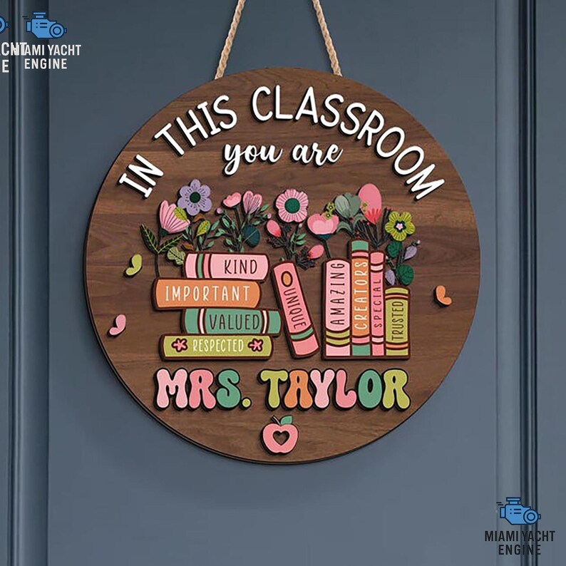Personalized Teacher Classroom Door Hanger, 3D You Are Sign With Custom ...