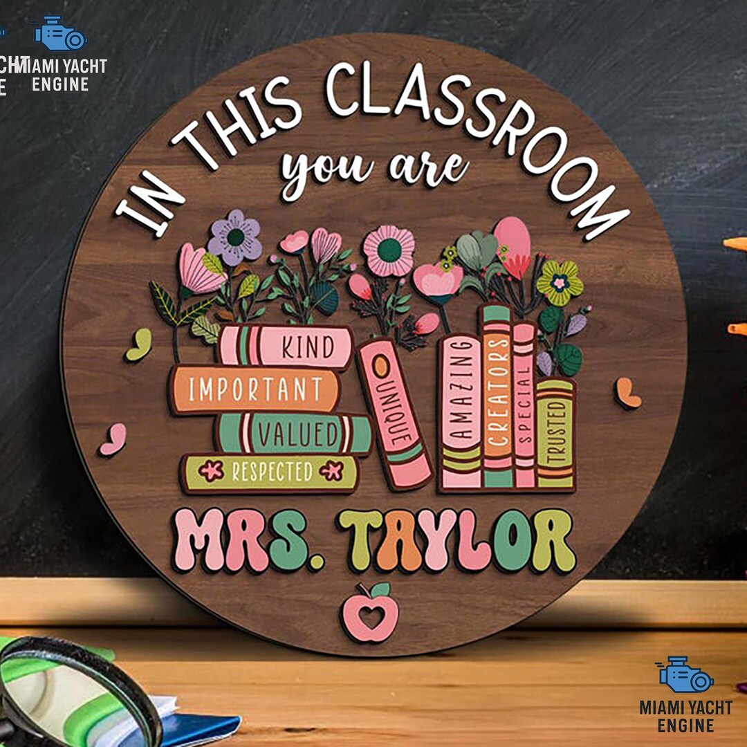 Personalized Teacher Classroom Door Hanger, 3D You Are Sign With Custom ...