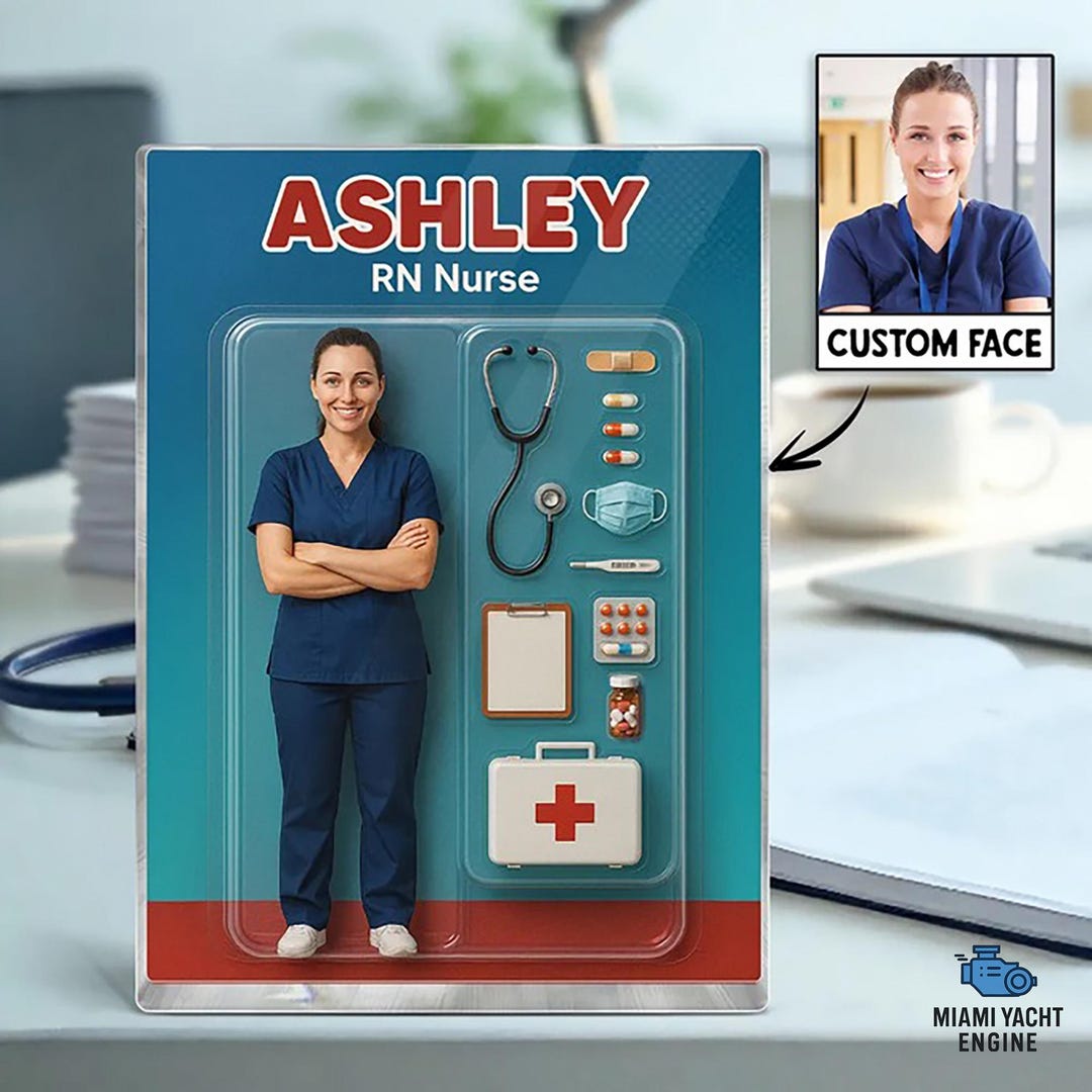 Nurse Action Figure Pack Personalized Acrylic Block, Custom Rectangle ...