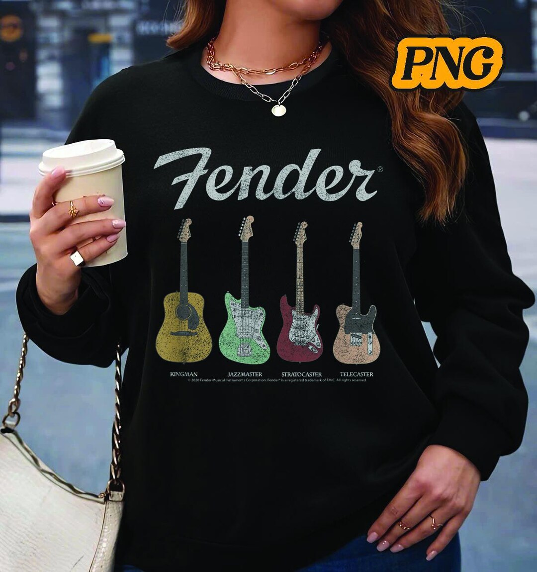 Fender Vintage Guitar Lineup Png , Printable Watercolor Clipart, High ...