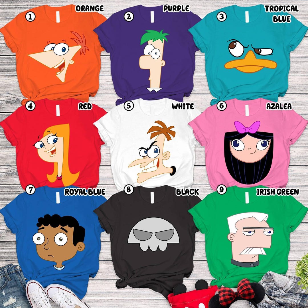 Comfort Colors Disneyland Phineas and Ferb Big Face Costume Tshirt ...