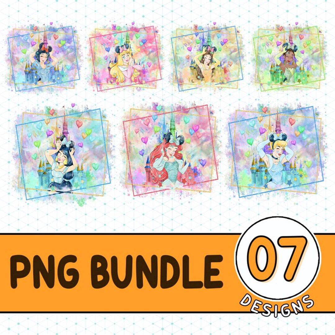 Matching Princess Mouse Ears Png Bundle, Snow White, Belle, Mermaid ...