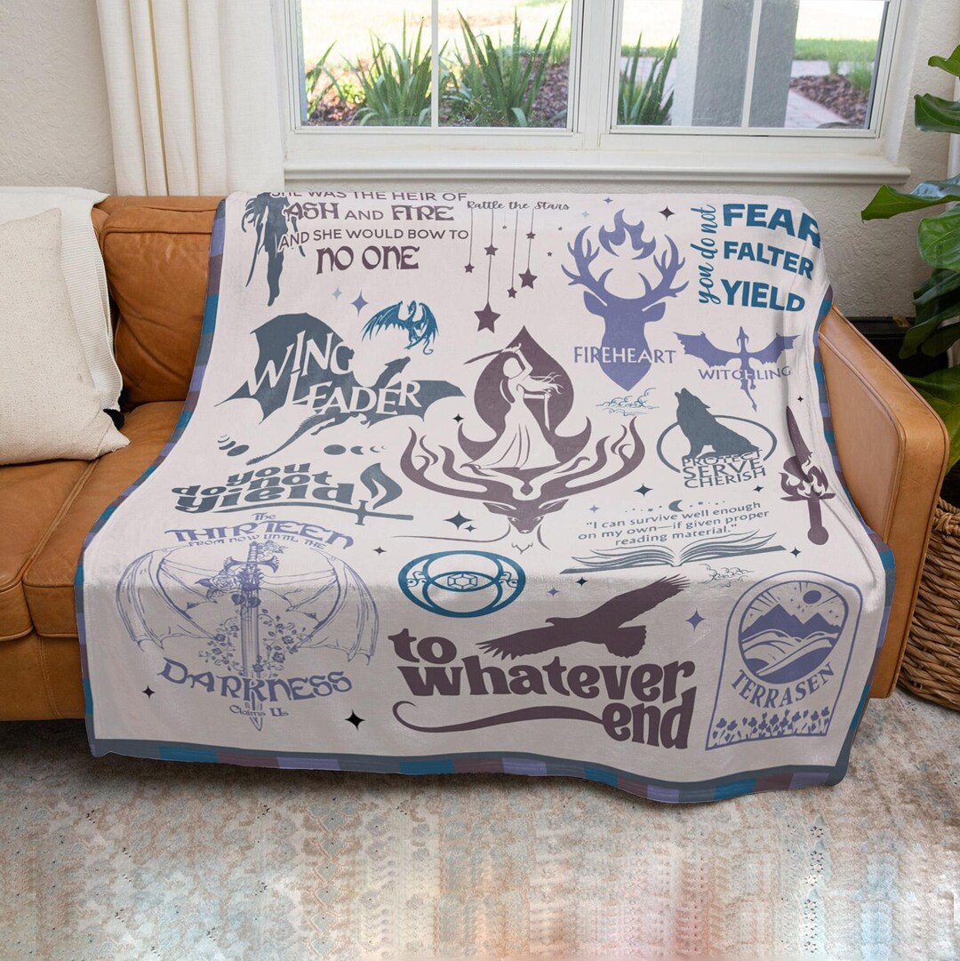 Throne of Glass Doodle Art Blanket | Sarah J Maas SJM Merch Blanket ...