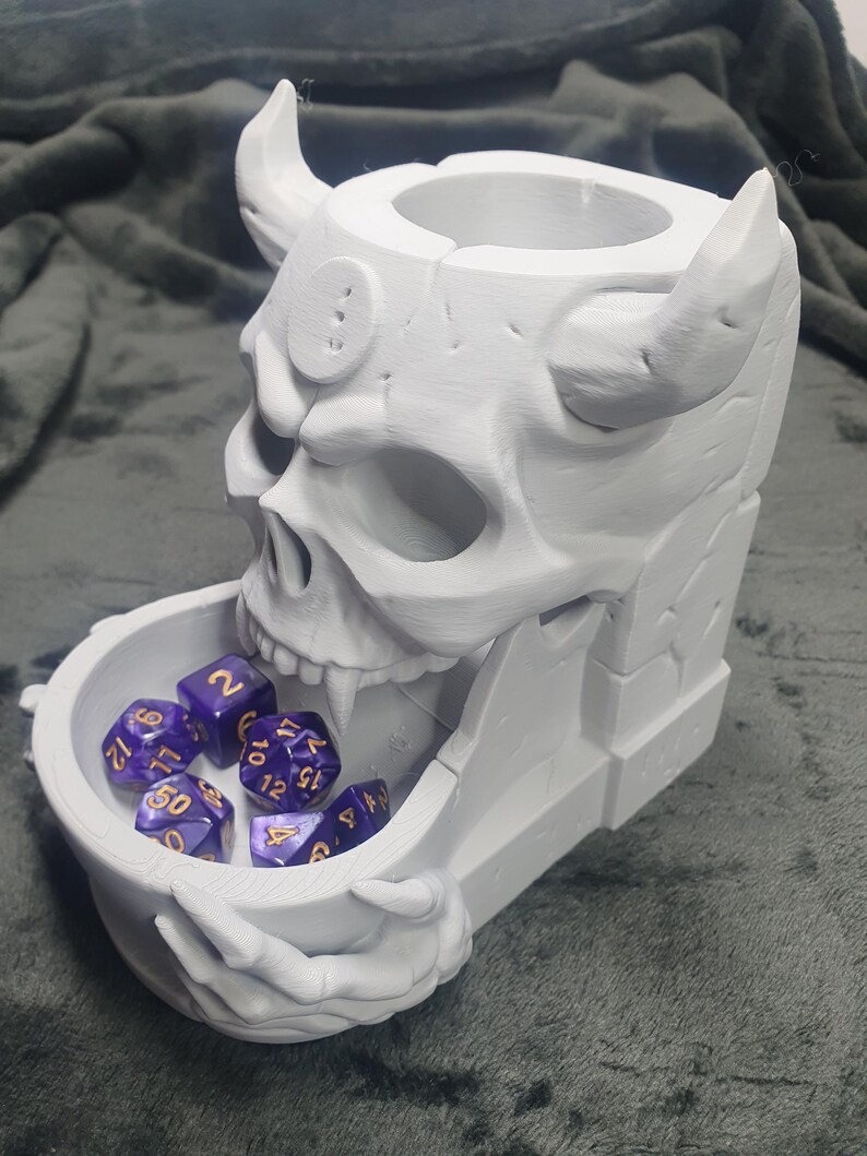 3D Printed Gravefang Demon Skull Dice Roller Tower | Dice Tower for ...