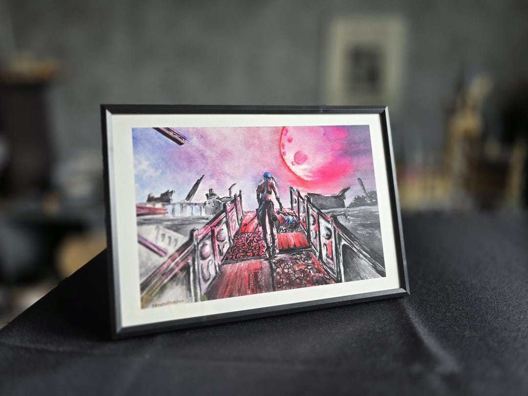 JINX Arcane Frame, Handmade Watercolor Illustration. Wall Decoration or ...
