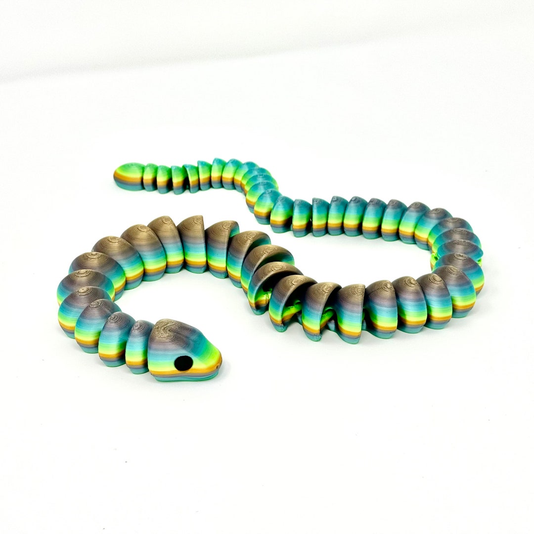 Cute Snake Articulating, Posable 3D Printed Zou3d Authorized Seller - Etsy