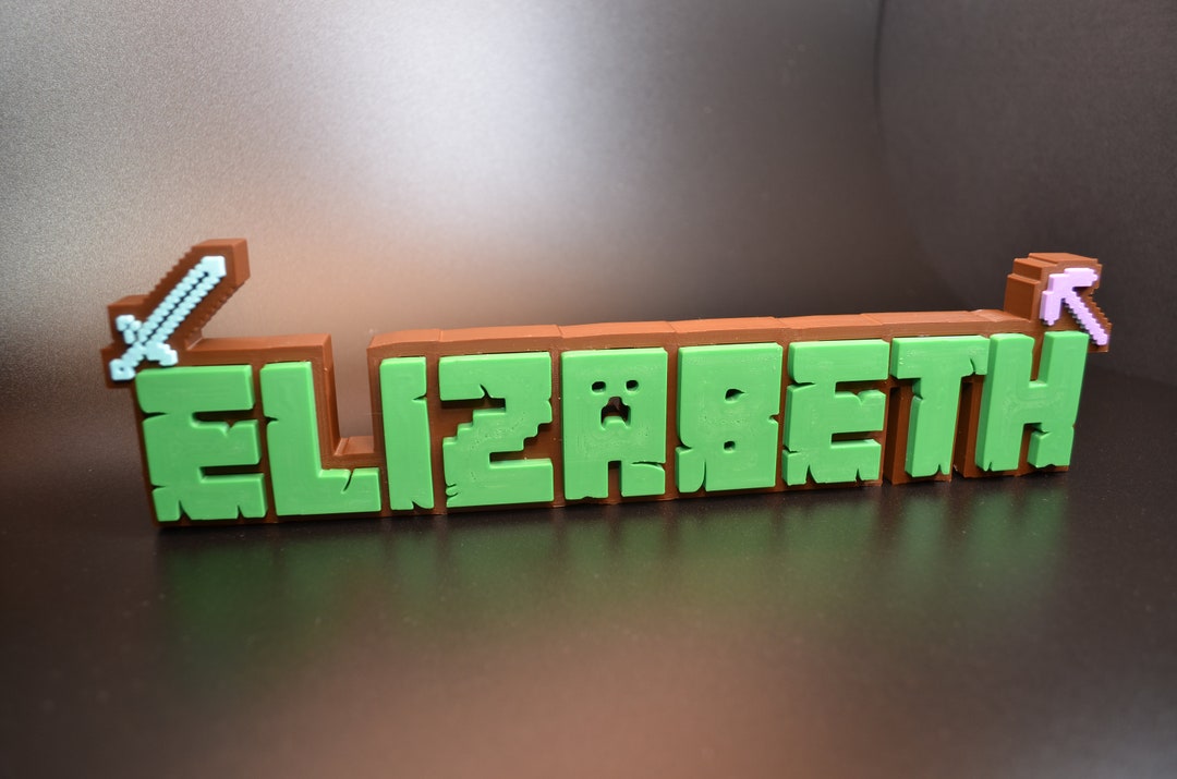 Personalized Custom 3d-printed Name Sign, Minecraft-inspired, Perfect ...