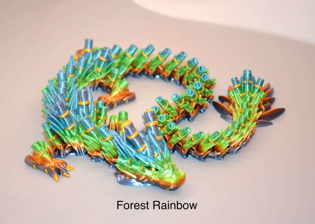 Bamboo Dragon Multicolor Articulating, Posable 3D Printed Cinderwing3d ...