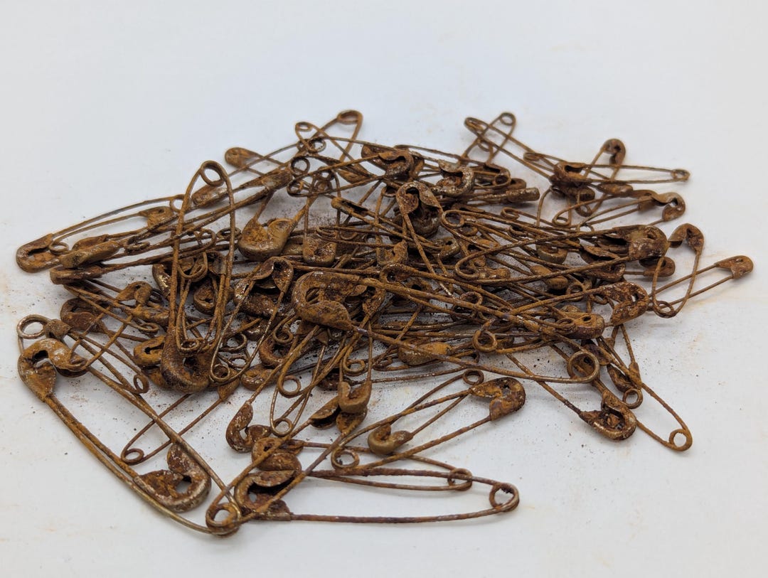 Rusty Safety Pins, 100 Assorted Sizes, 1" to 2.25", Primative, Rustic ...