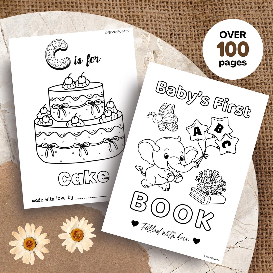 Printable Baby's First ABC Book, Baby Shower ABC Book, Baby Shower ...