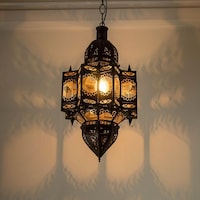 Handmade Moroccan Teardrop Pendant Light – Brass Pierced Hanging ...