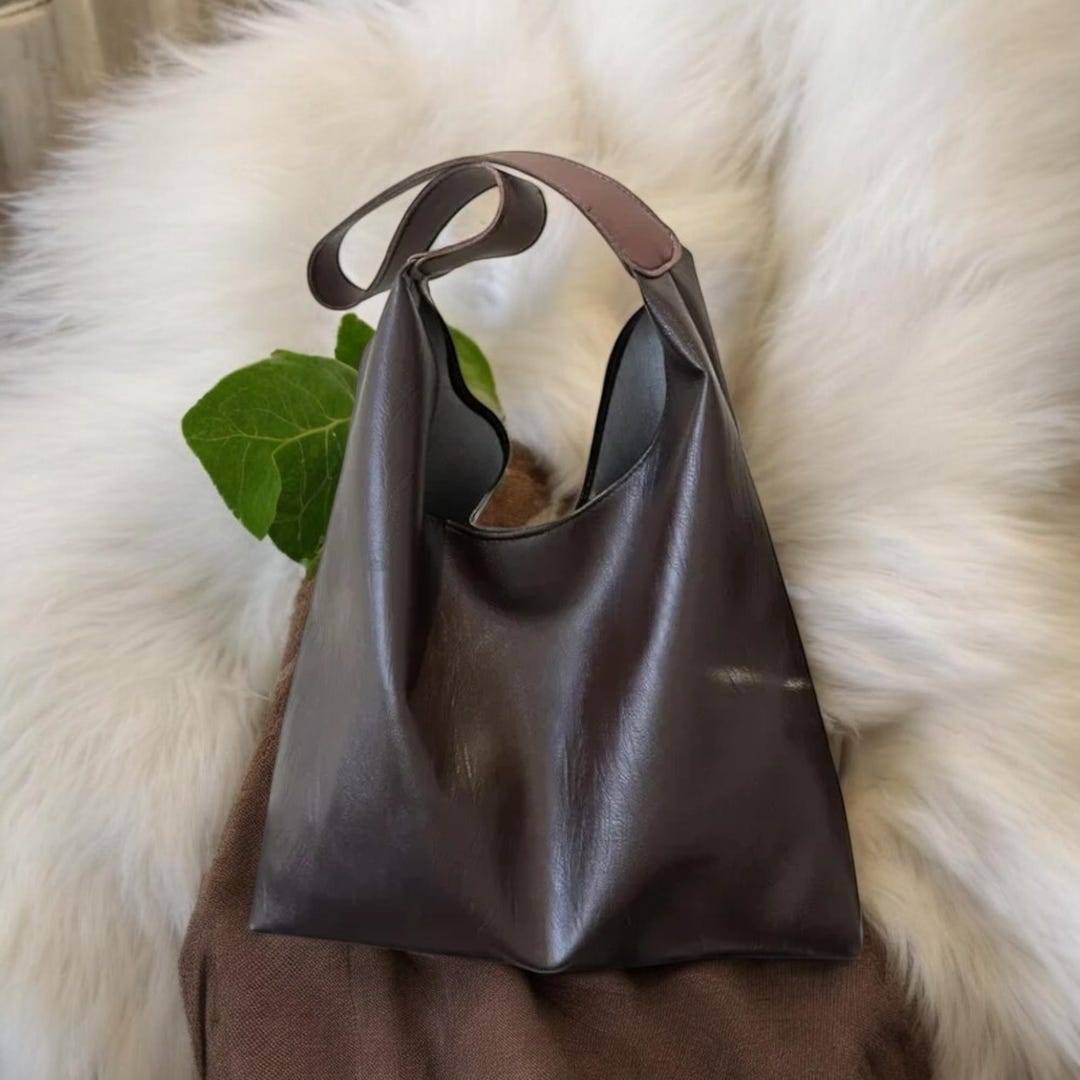 Large Dark Brown Leather Tote Bag for Women, Leather Shoulder Sling Bag ...