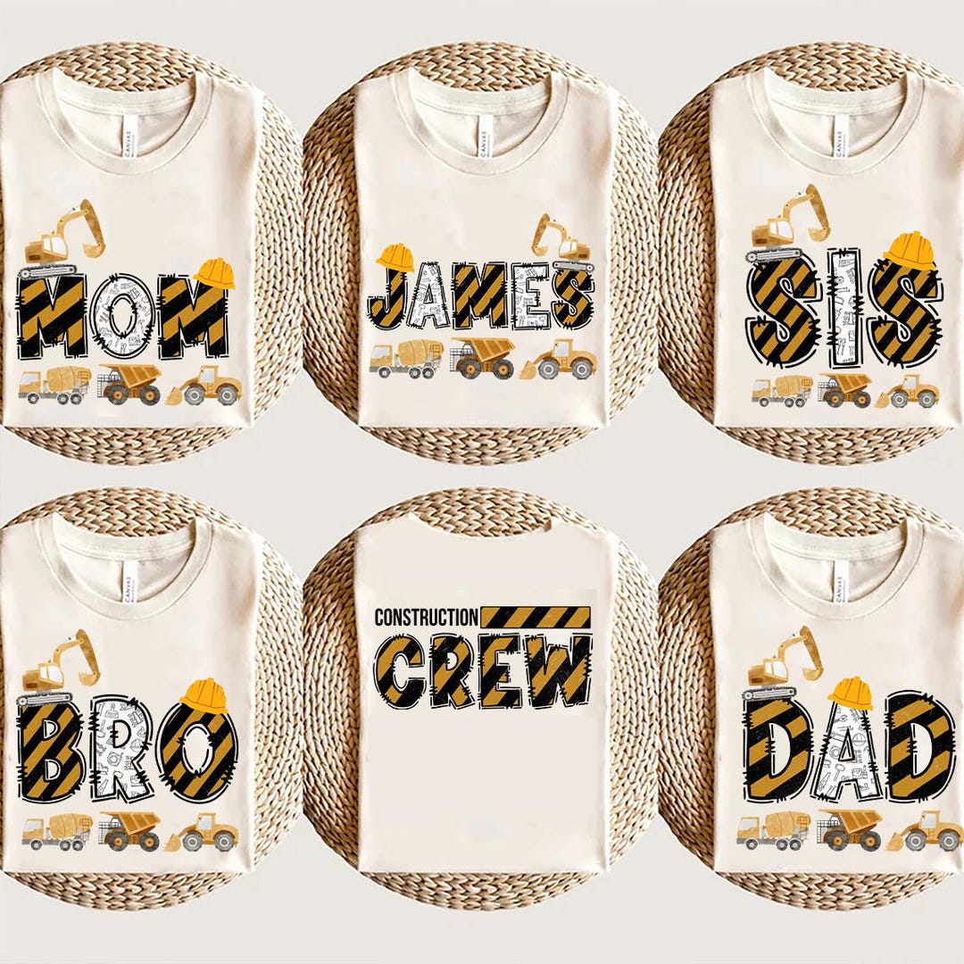 Custom Construction Crew Two Sides Shirts, Custom Bulldozer Excavator ...