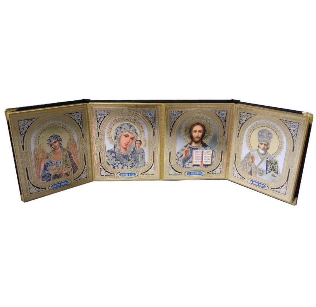 Folding Icon Jesus Christ Mother of God Orthodox Icon - Etsy