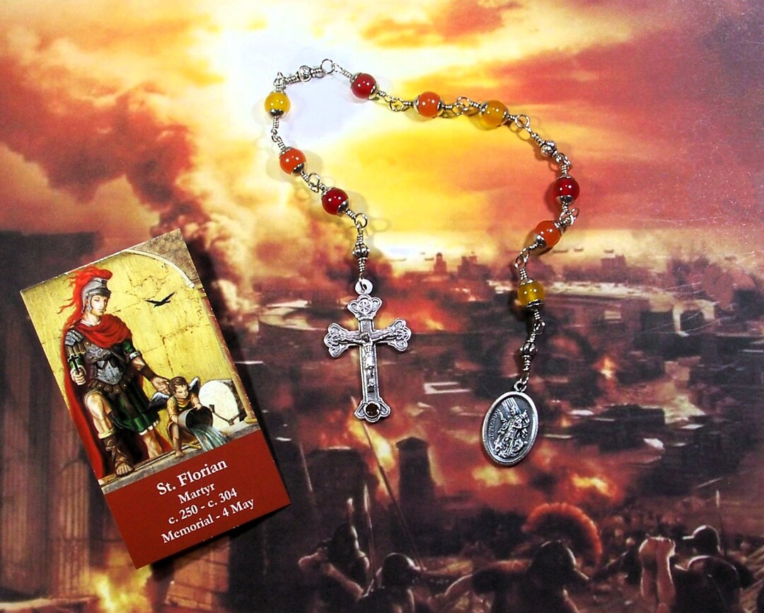 St. Florian of Lorch Unbreakable RELIC Chaplet - Patron Saint of ...