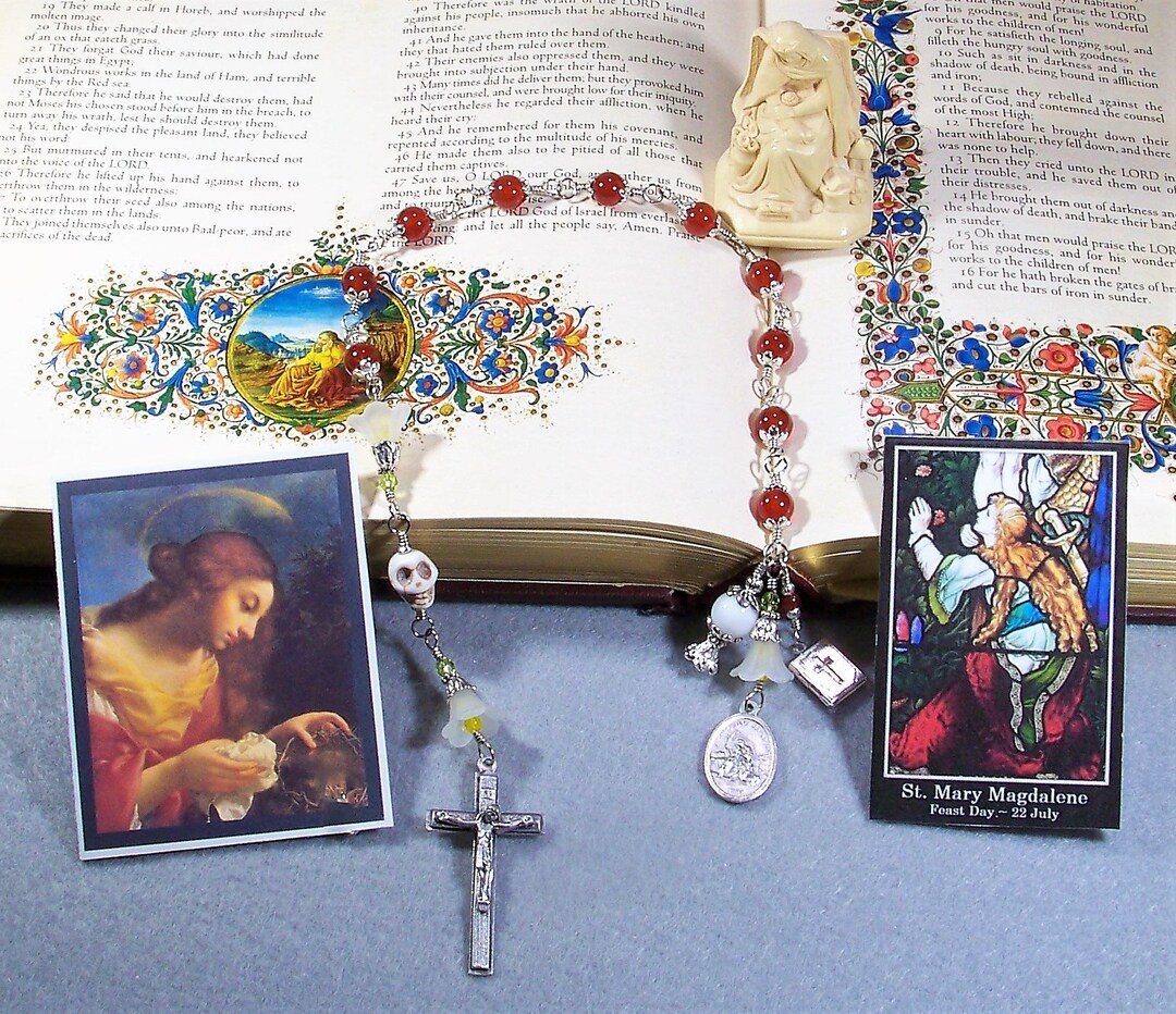 Saint Mary Magdalene Unbreakable Catholic Tenner Rosary W/ the ...