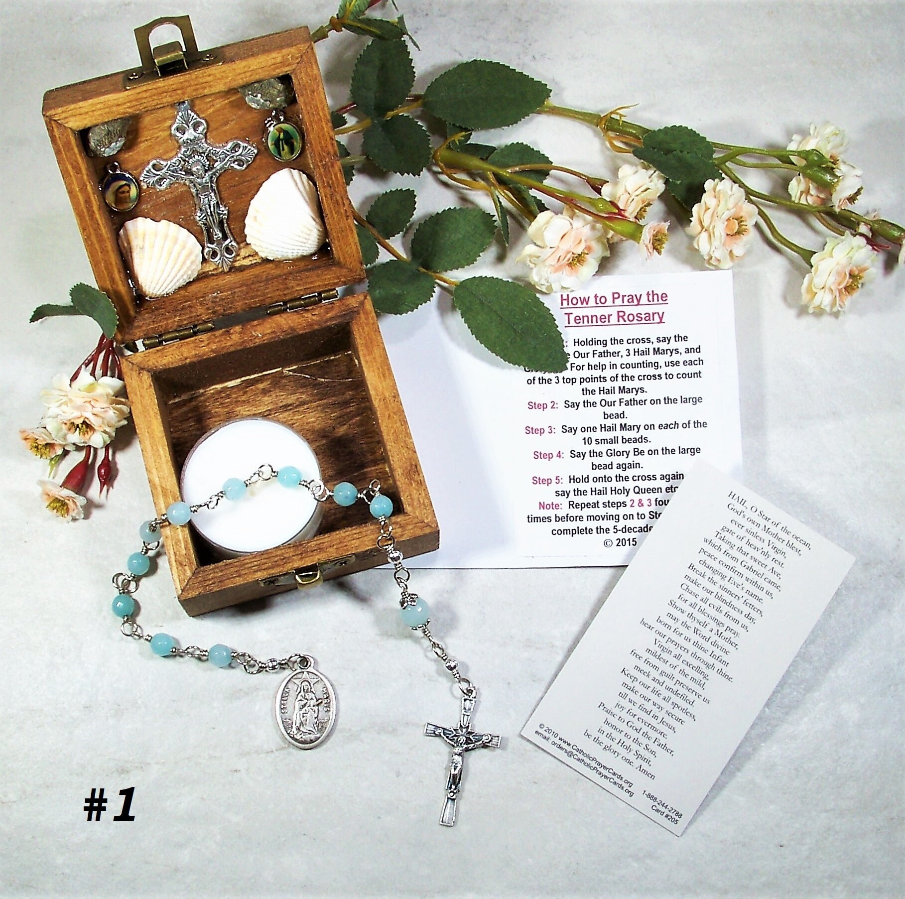 Pine Wood Catholic Shrines Including Tenner Rosaries Soy Wax | Etsy